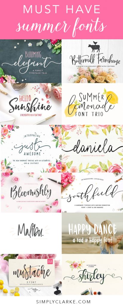 Must Have Summer Fonts - Simply Clarke
